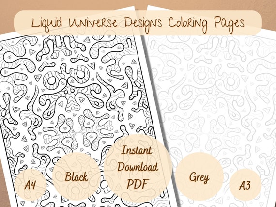 8 Abstract Geometric Coloring Page Blackgrey High - Etsy