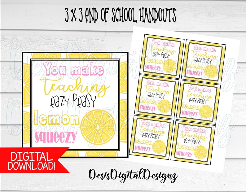 You Make Teaching Easy Peasy Lemon Squeezy. Last Day of School Gifts ...