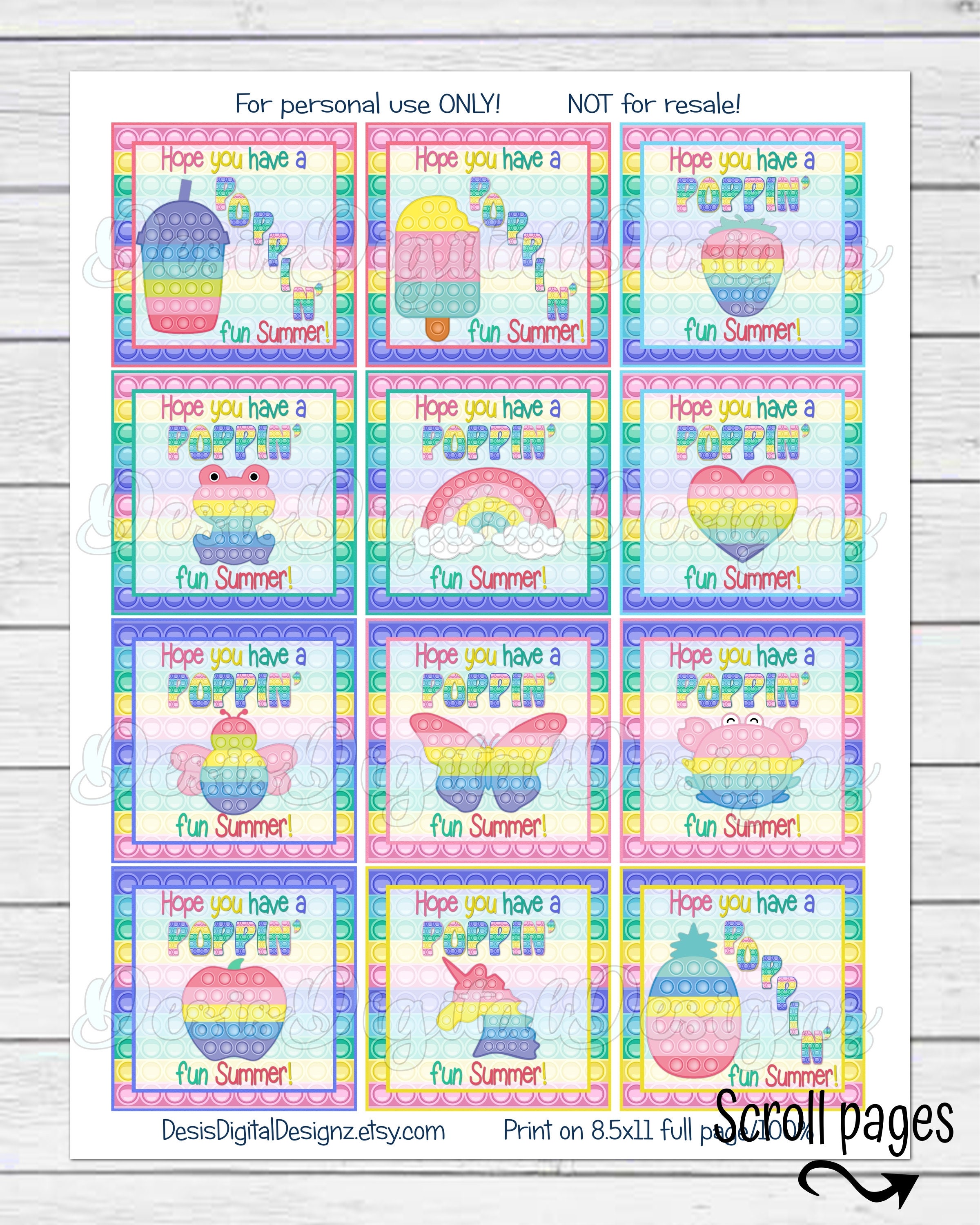 Hope You Have a Poppin Summer Last Day of School Favor Tags - Etsy