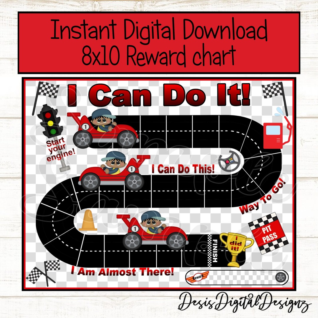 Racecar Reward Chart Routine Chart Daily Chore Chart Behavior Chart ...