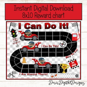 Racecar Reward Chart Routine Chart Daily Chore Chart Behavior Chart ...