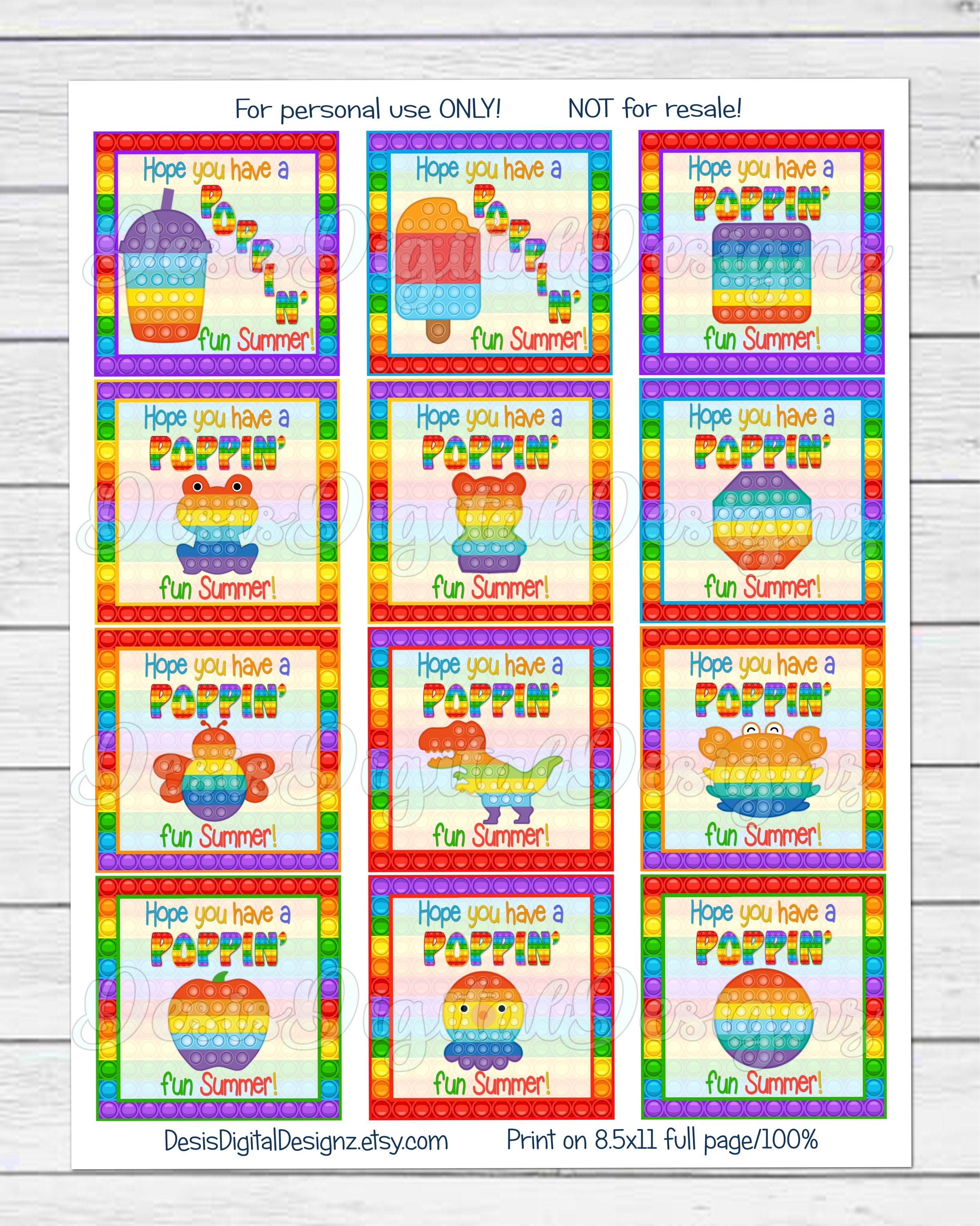 Hope You Have a Poppin Summer Last Day of School Favor Tags - Etsy