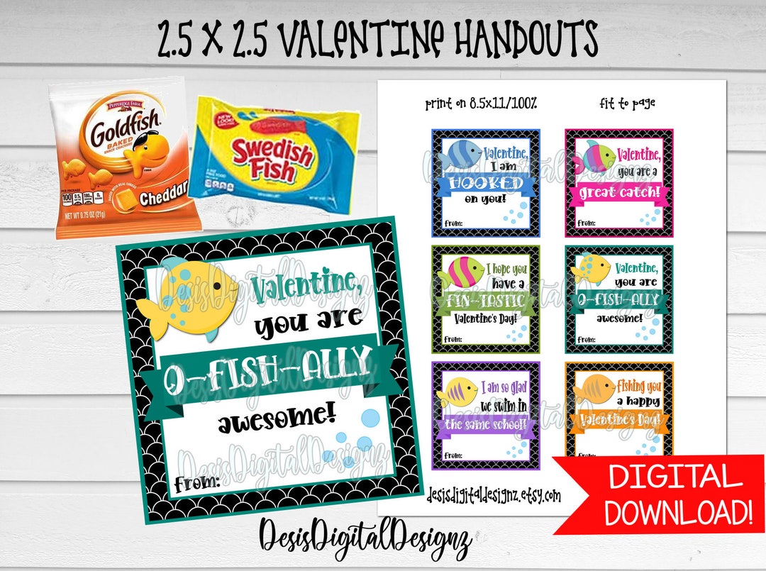 Goldfish Valentine Handouts. Swedish Fish Valentines. Valentine Cards ...