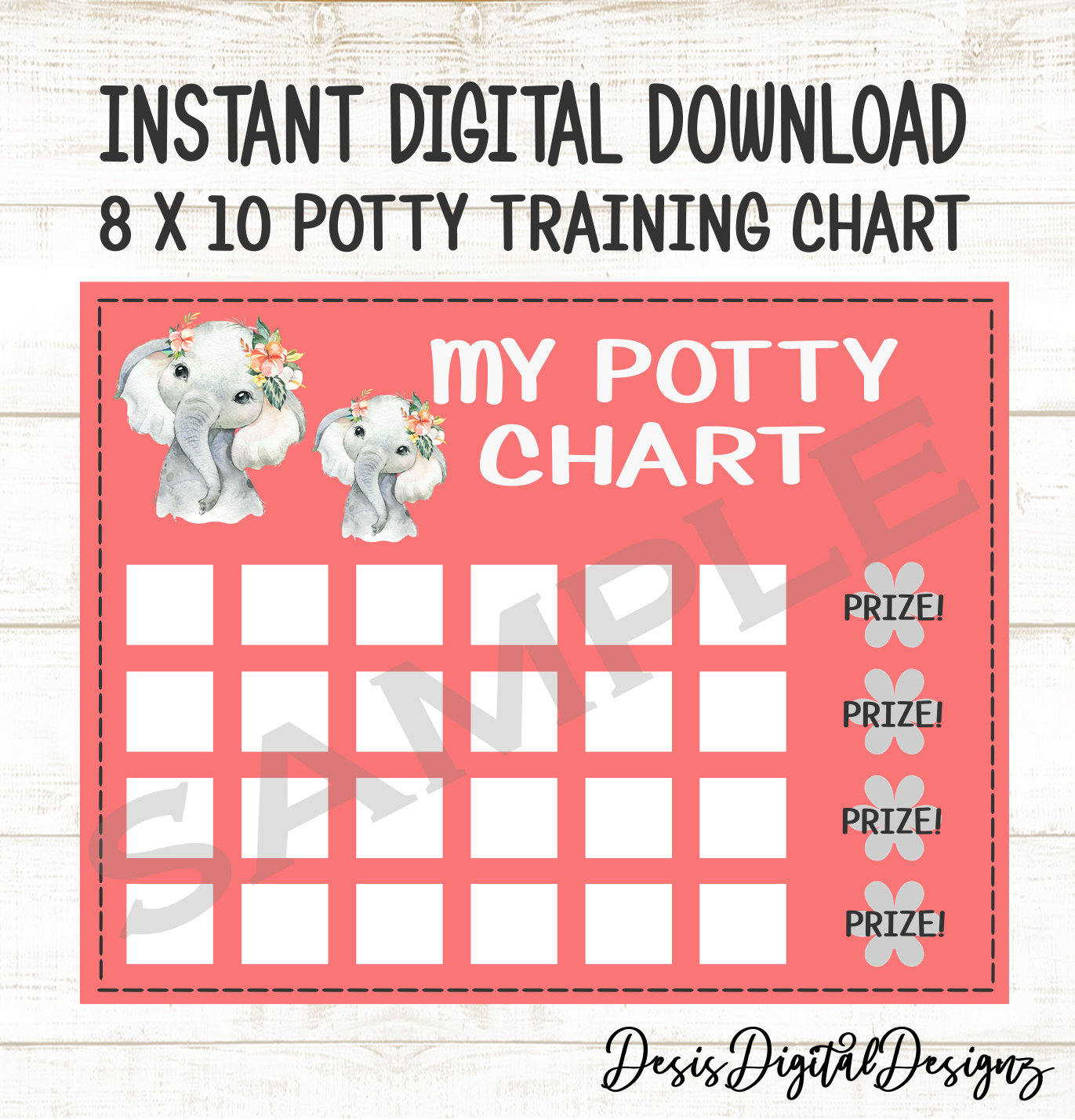 Elephant Potty Training Chart. Potty Chart. Potty Training Printable ...