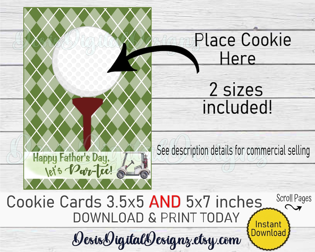 Golf Cookie Cards Happy Father’s Day Let's Par-tee Cookie Card Fathers ...