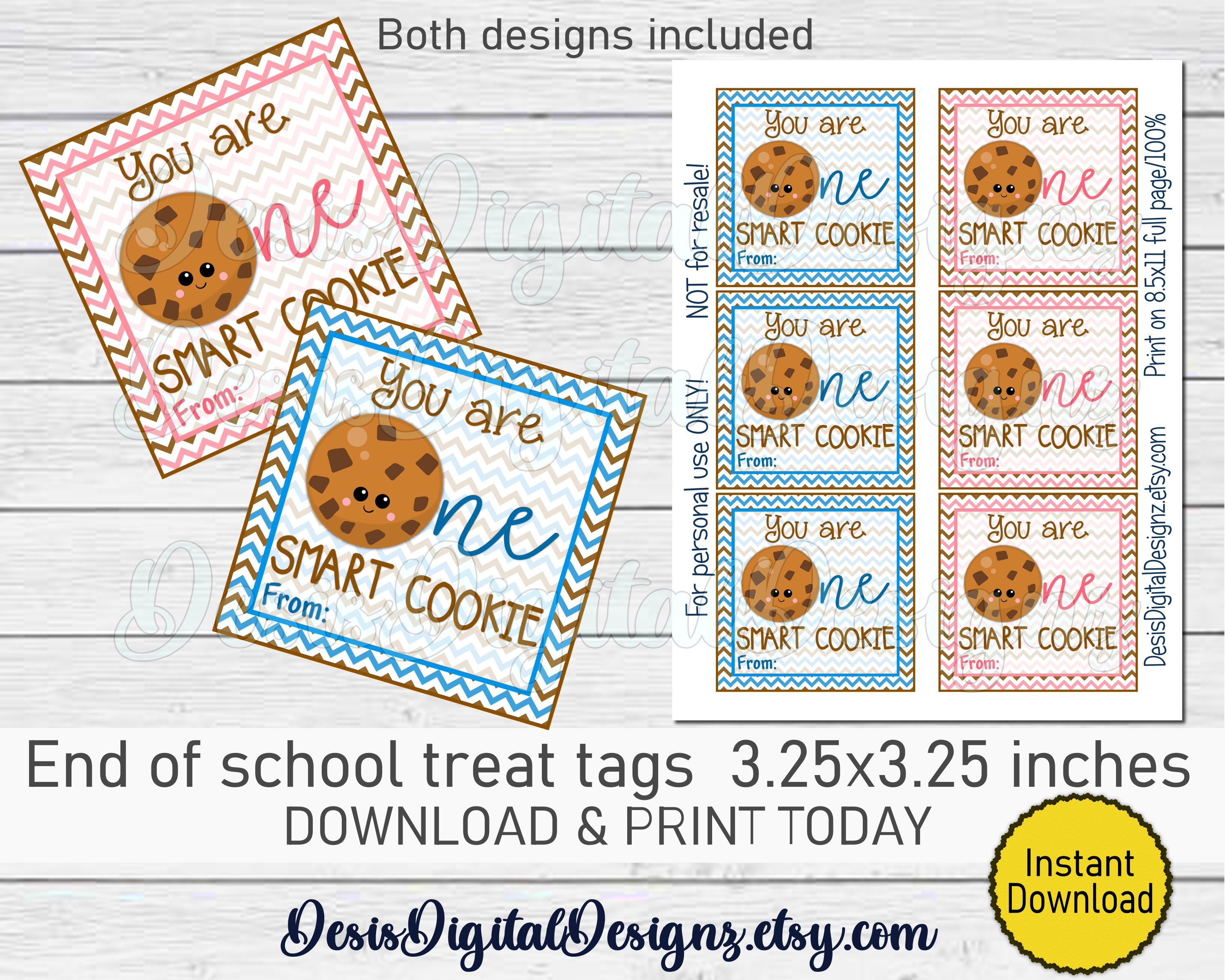 You Are One Smart Cookie Last Day of School Favor Tags Cookie - Etsy