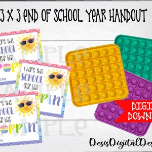 I Hope This School Year Was Poppin Last Day of School Favor Tag Fidget ...