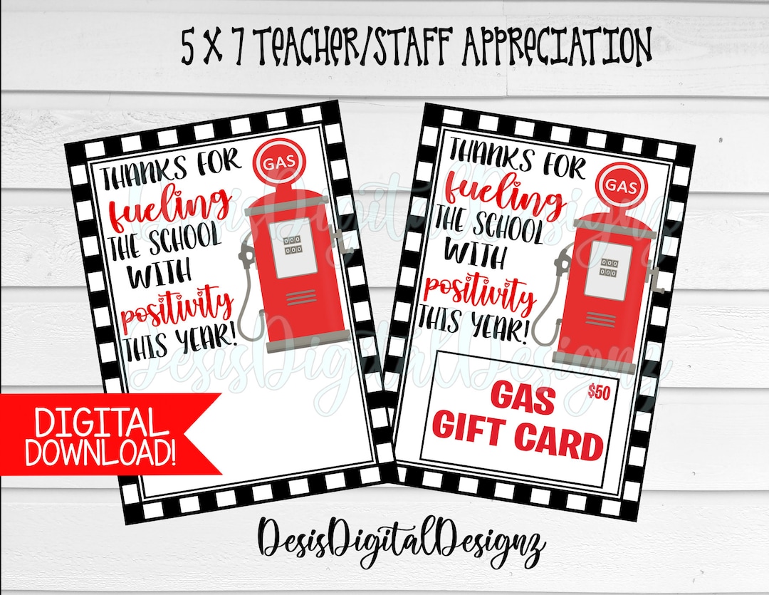 Thanks for Fueling the School With Positivity. Teacher Appreciation Gas ...