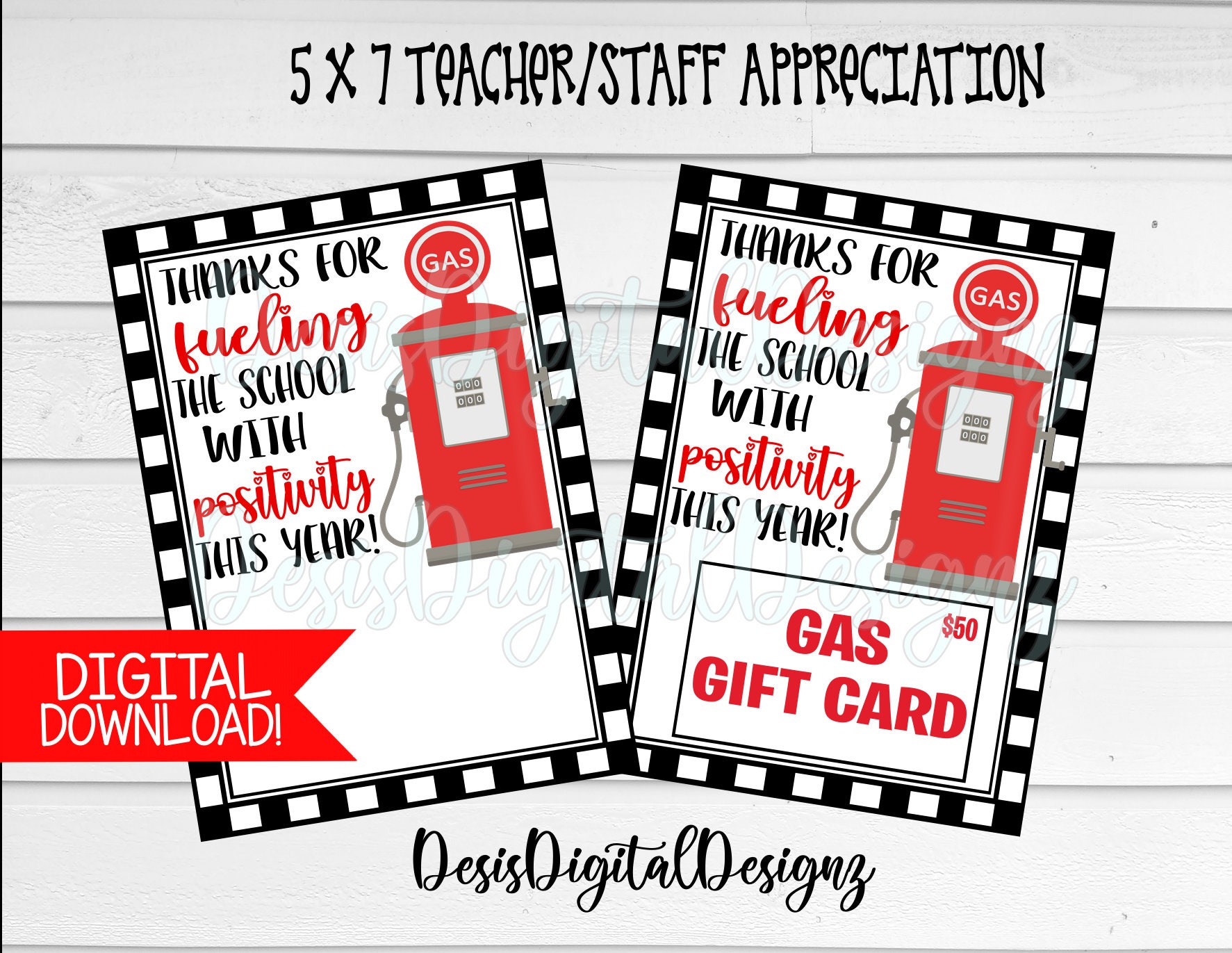 Thanks for Fueling the School With Positivity. Teacher Appreciation Gas ...