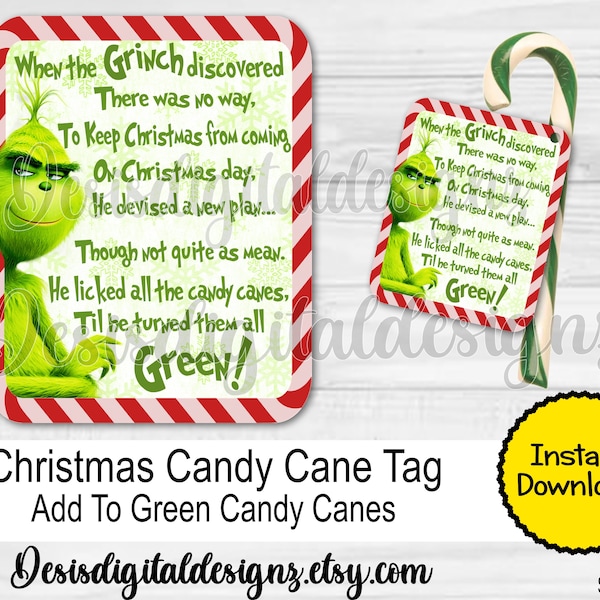 Grinch Candy Poem - Etsy