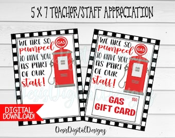 Teacher Gas Card Printable - Etsy