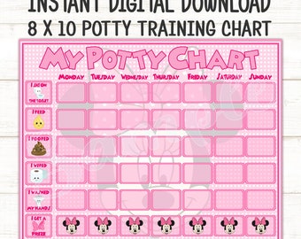 Toys pink minnie potty chart potty chart for girls minnie potty chart ...