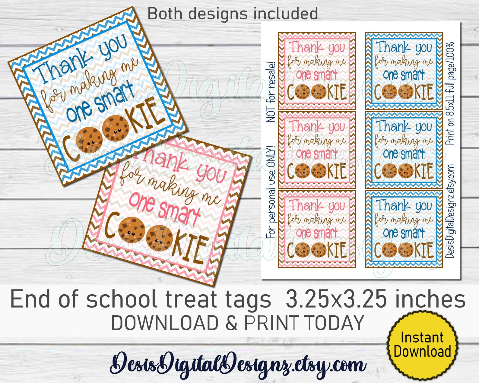 Thank You for Making Me One Smart Cookie Tags Thank You Teacher Tag ...