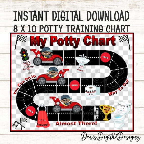 Racecar Potty Chart Race Car Potty Training Chart Sticker | Etsy