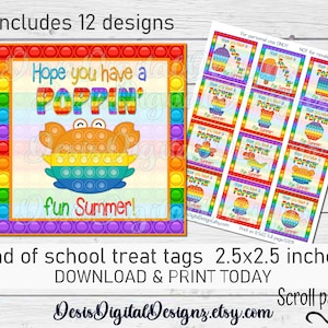 Hope You Have a Poppin Summer Fidget Toy School Handout Pop Toy Handout ...