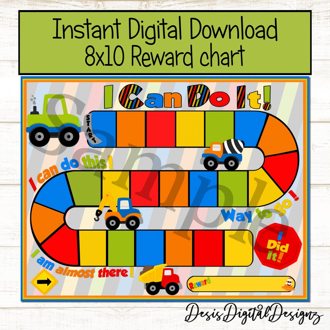 Construction Reward Chart Routine Chart Daily Chore Chart Behavior ...