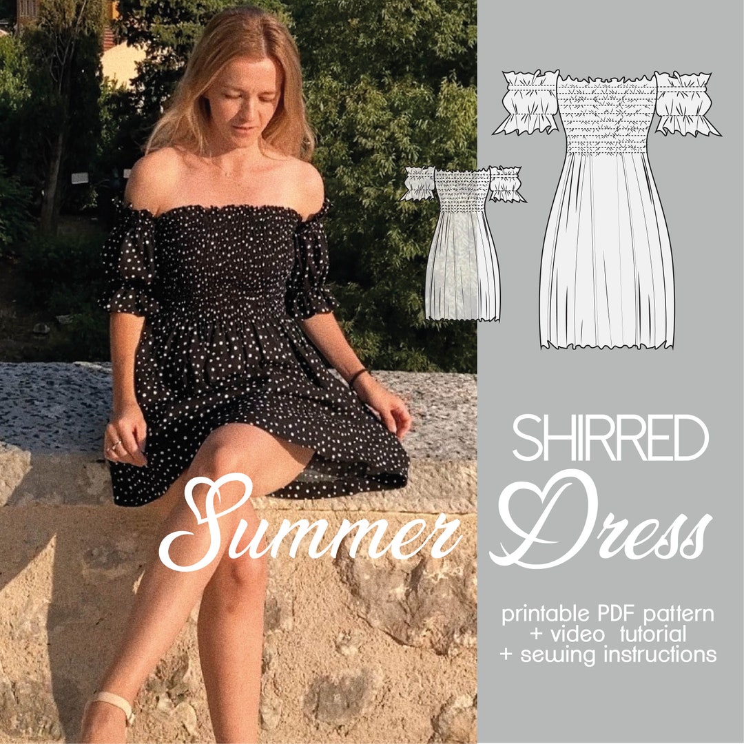Summer Shirred Polka Dot Dress Pattern Bundle Beginner Friendly 4 Pdf ...