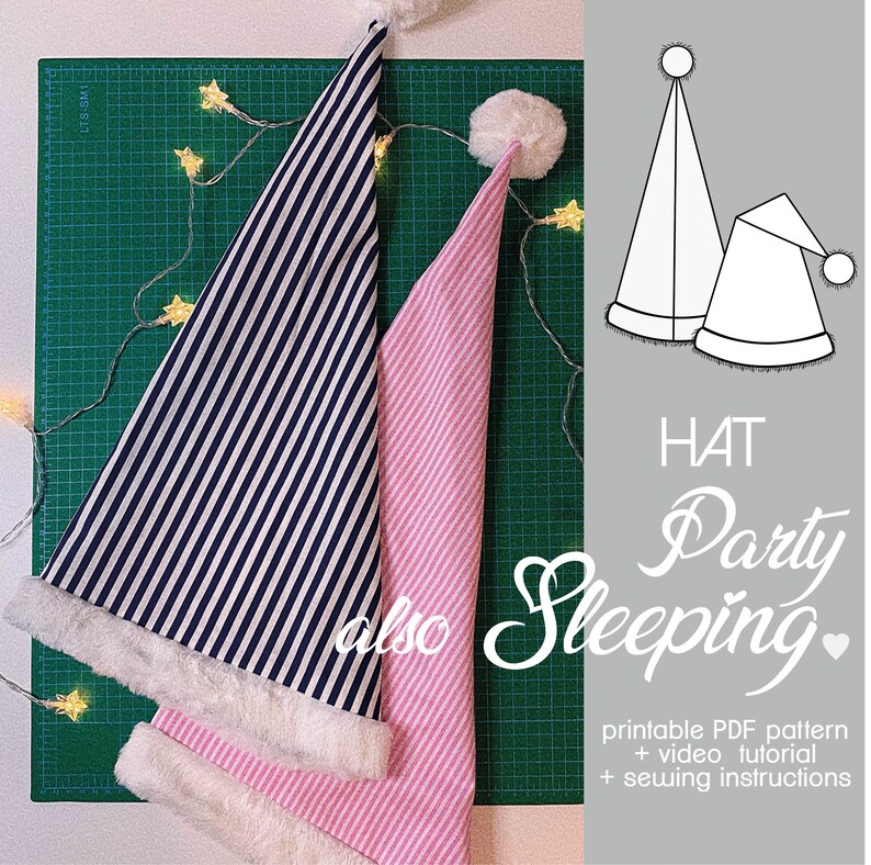 PATTERN Party Sleeping Hat | Birthday Cone Hat | Sleeping Hat | Pdf ...