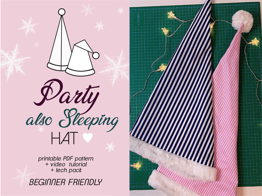 PATTERN Party Sleeping Hat Birthday Cone Hat Sleeping Hat - Etsy