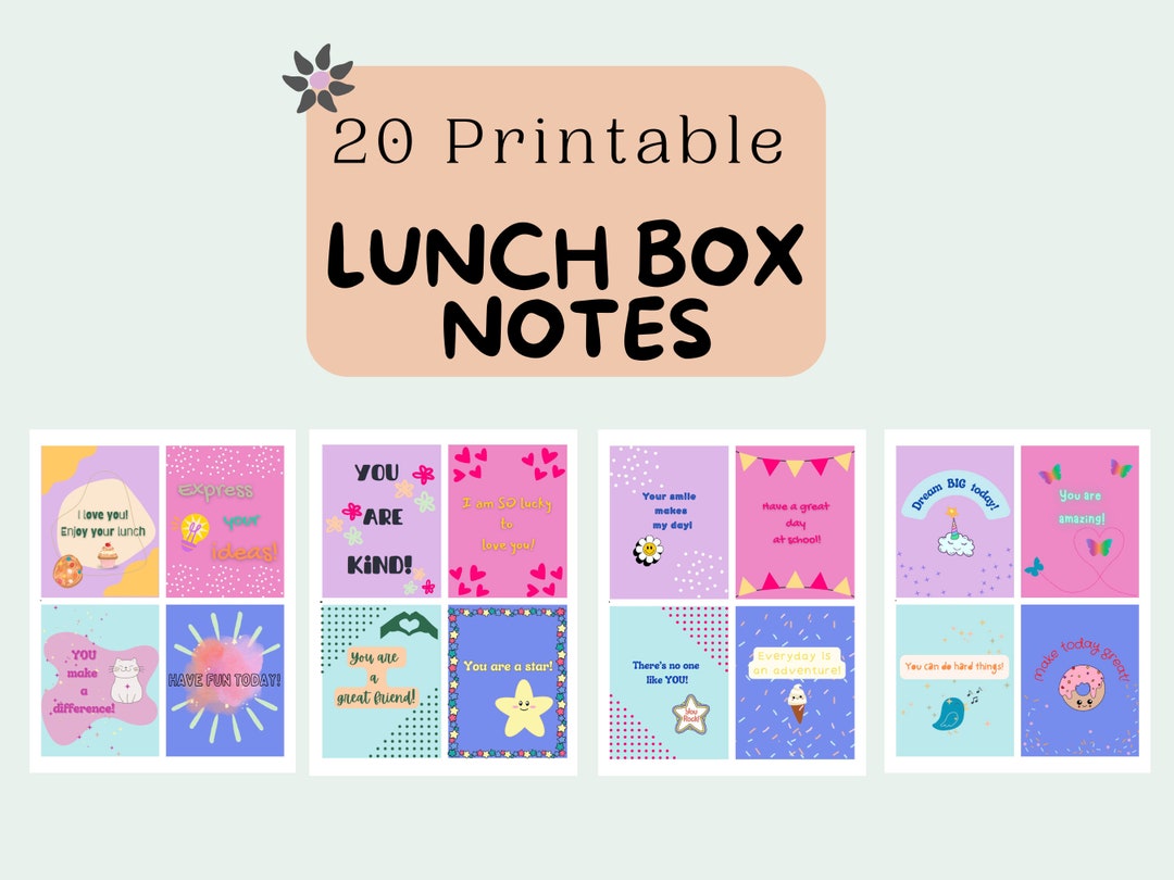 Printable Lunchbox Notes, Positive Affirmations for Kids, Daily ...