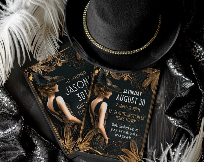 Gatsby Video Invite, Roaring 20s Theme, Video Evite, Video Invitation ...