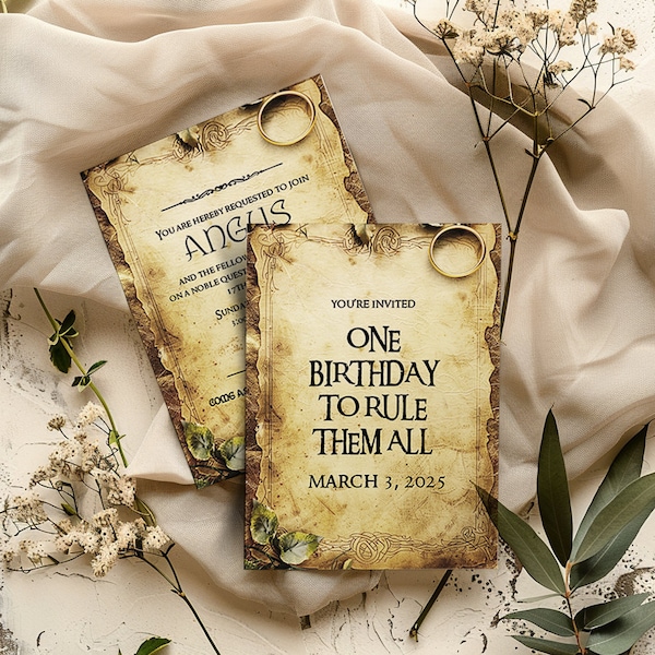 Lord of Rings Digital Birthday Invitation - Etsy