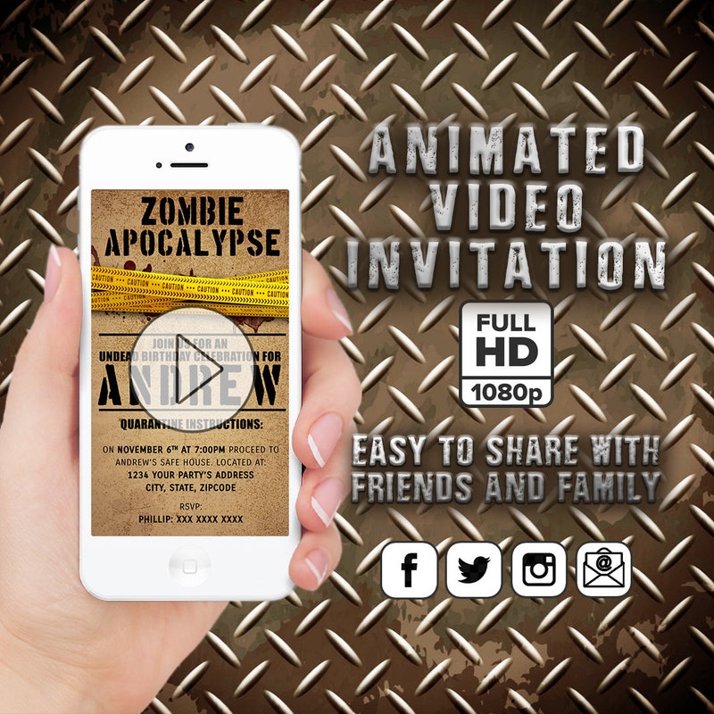 Zombie Invitation - Etsy