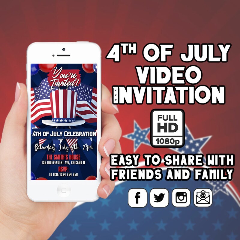 July 4th Invitations - Etsy