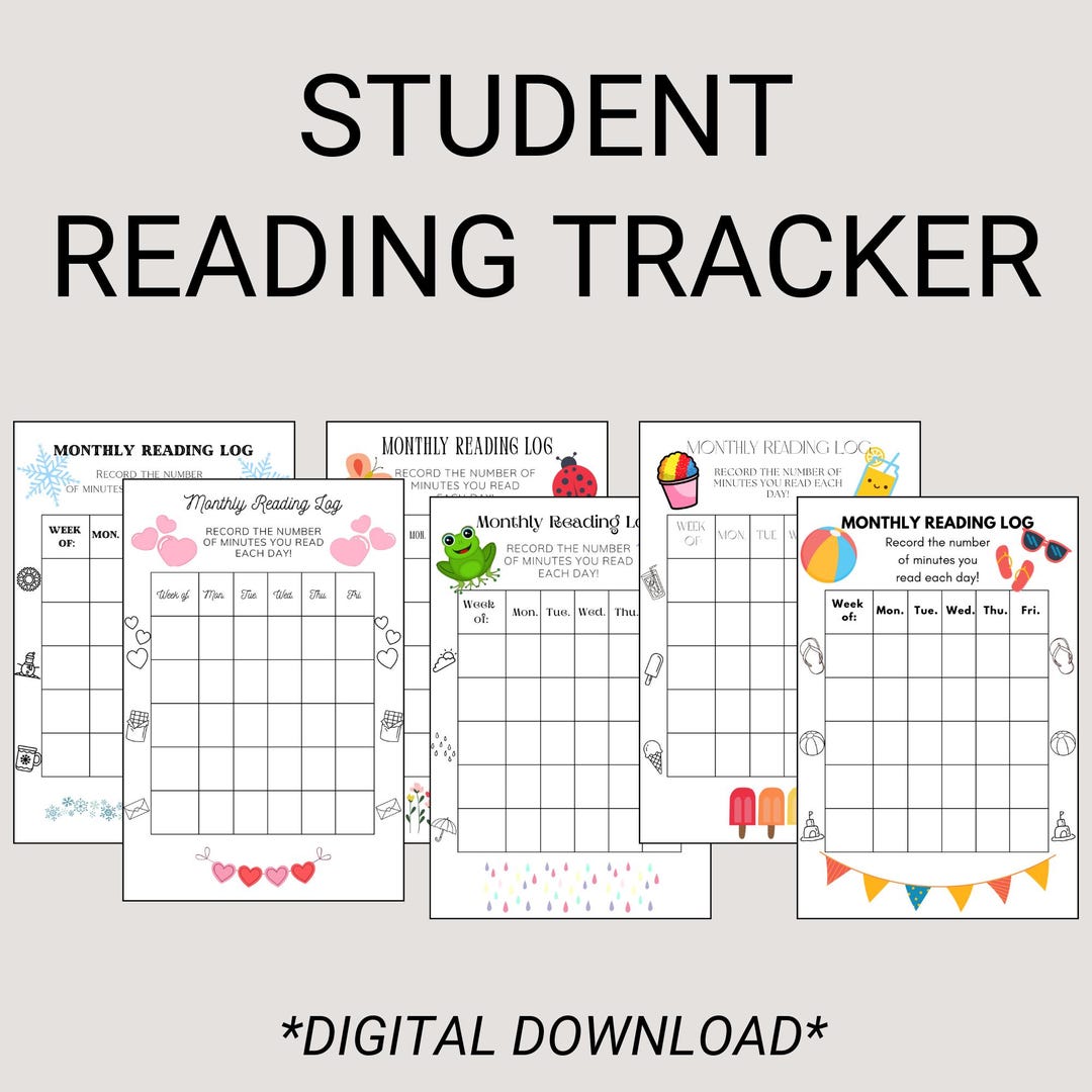Kids Reading Tracker Printable: Daily Reading Log PDF Download ...