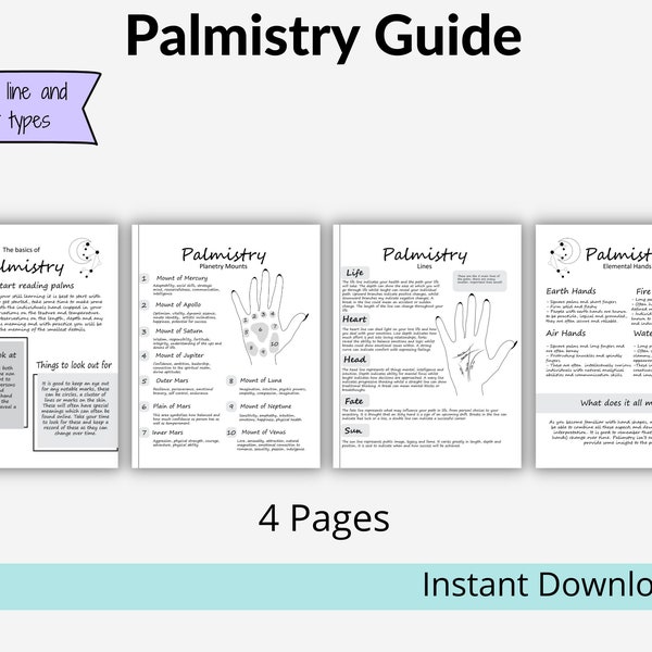 Palm Reading Guide - Etsy