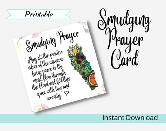 Smudge Prayer Card - Etsy