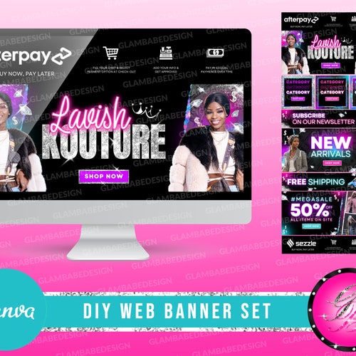 DIY Boutique Banner Set DIY Shopify Web Banners DIY Wix - Etsy