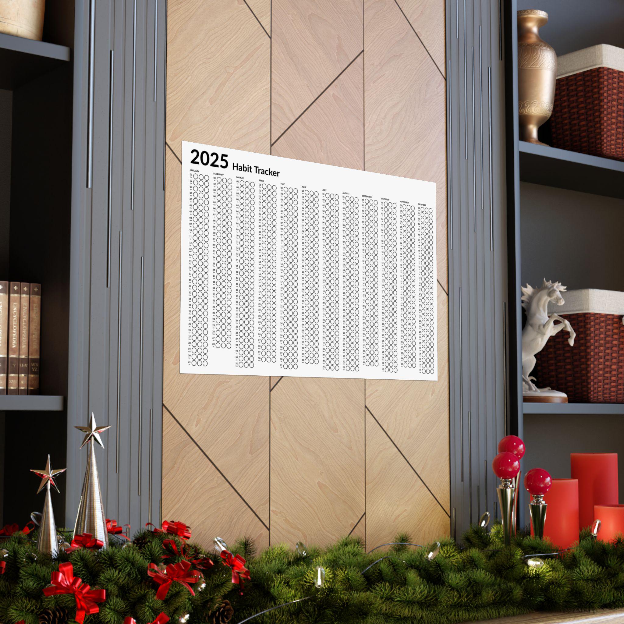 2025 Giant Wall Calendar Habit Tracker Year in Review Annual Tracker ...