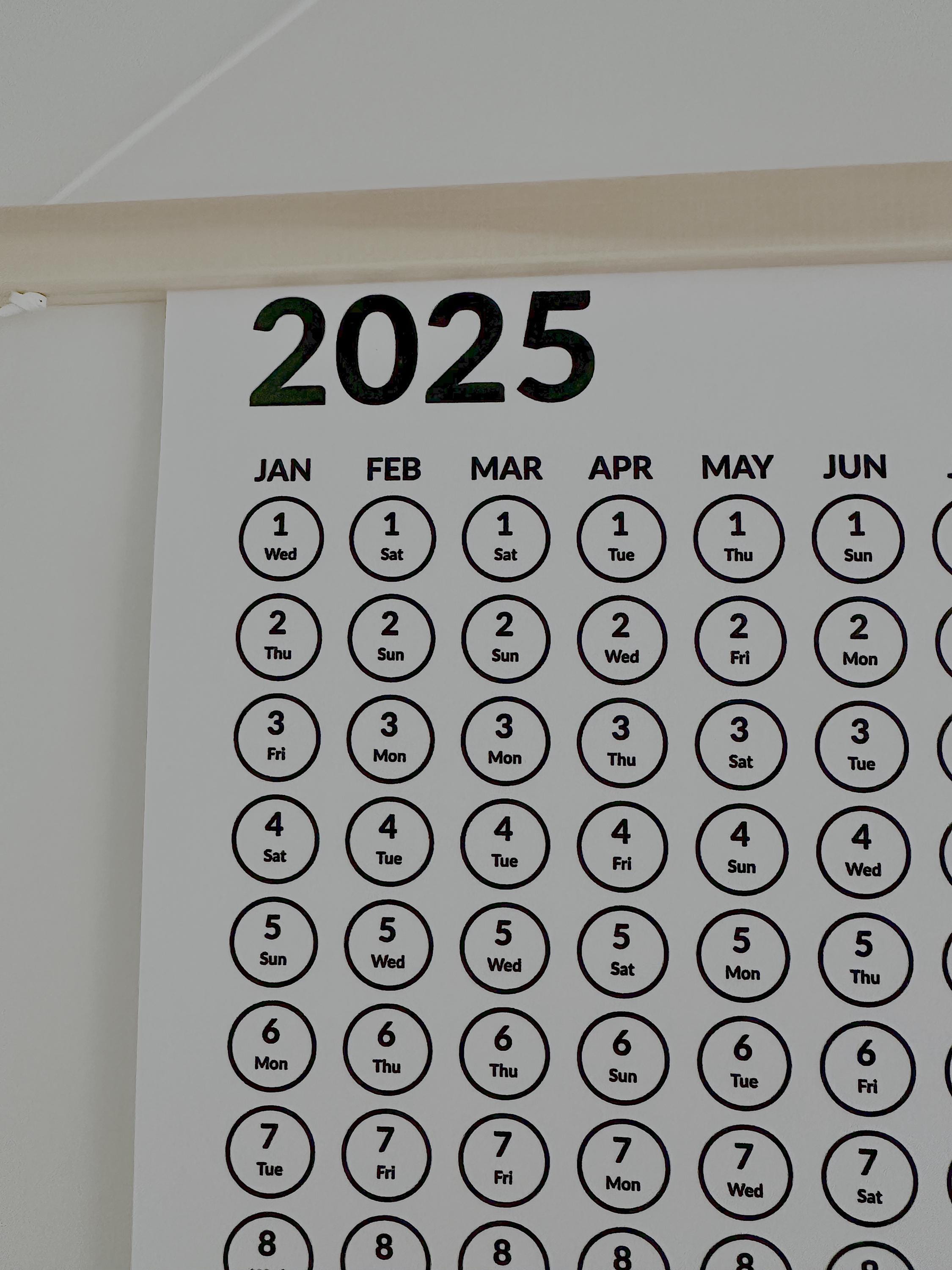 2025 Minimalist Wall Calendar | Daily Tracker | Wall Art Print | New ...