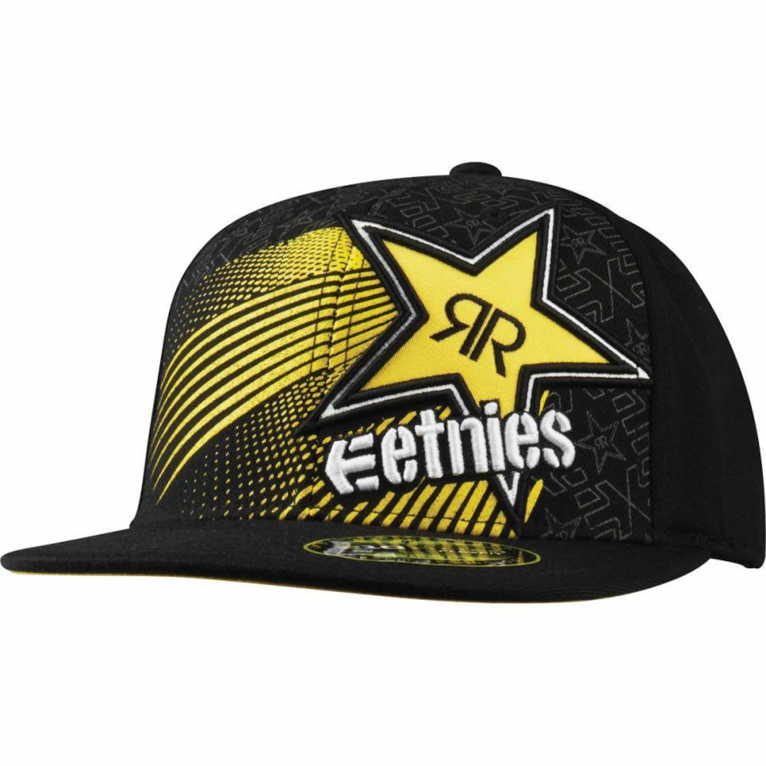 Rockstar Energy Etnies Snapback Cap Flat Brim Bill Black - Etsy