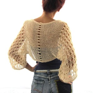 Light Beige COTTON SHRUG ....elegant Hand Knitted Summer Shrug - Etsy