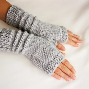 Gray Fingerless Gloves - Etsy