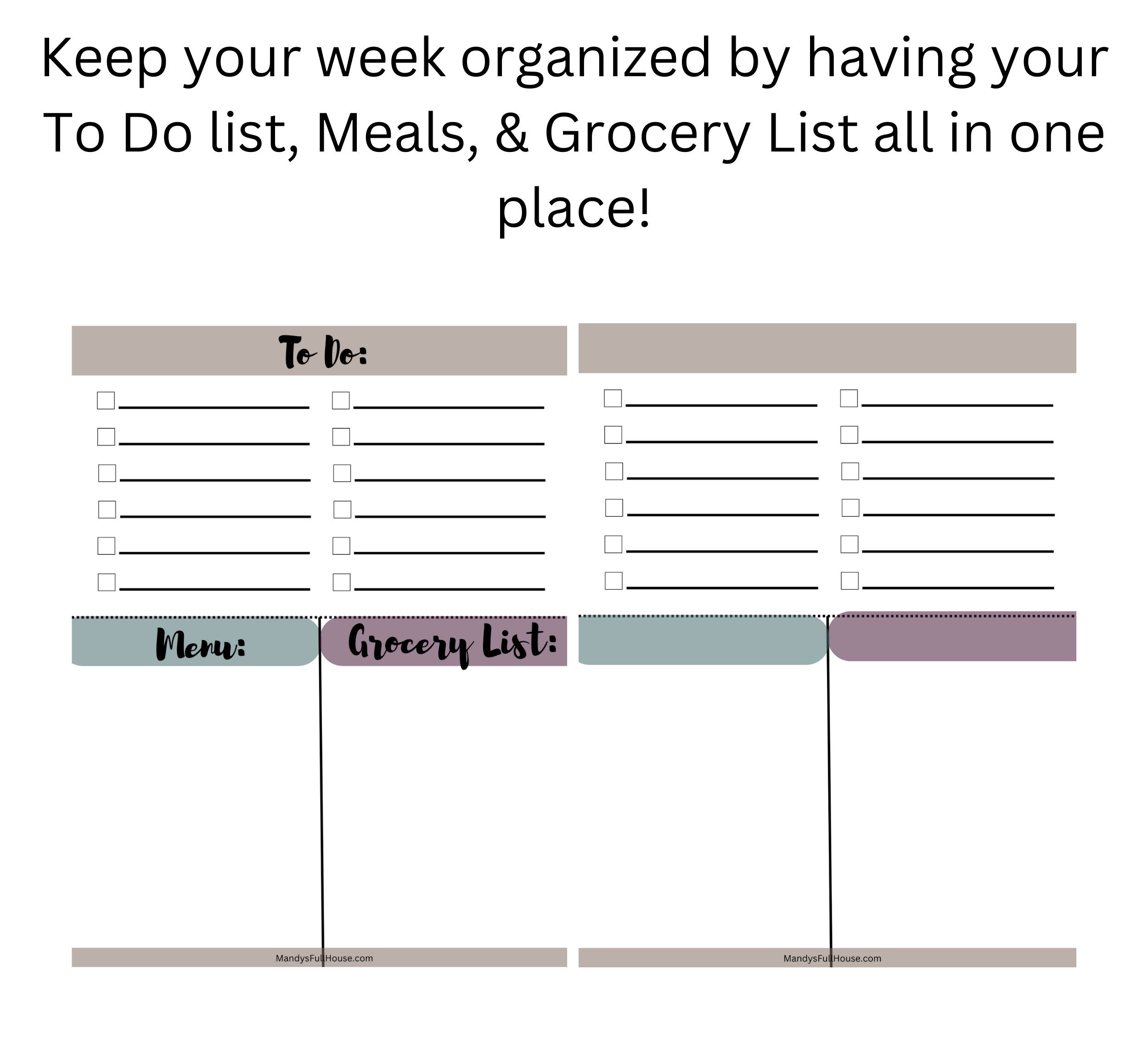 Weekly Planner, to Do List Printable, Meal Prep Planner, Grocery List ...
