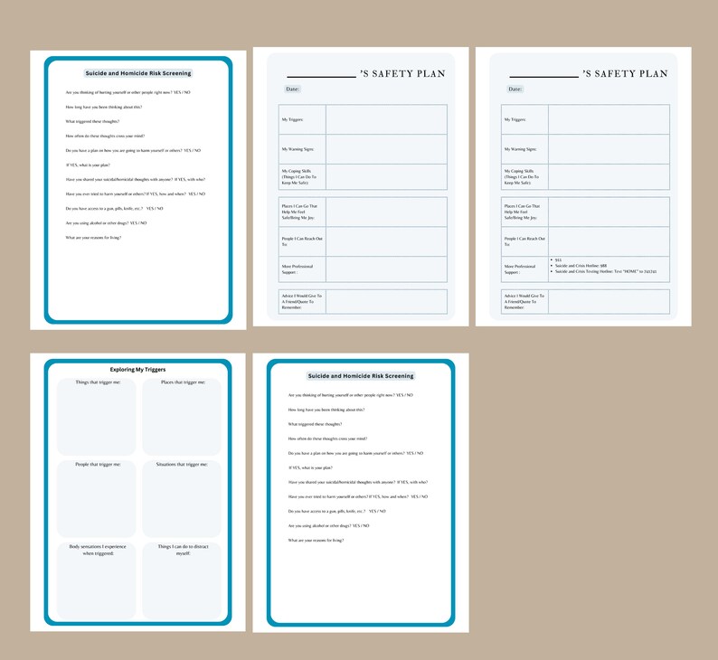 Safety Plan, Safety Plan Worksheet, Crisis Safety Plan Template ...