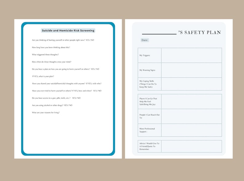 Safety Plan, Safety Plan Worksheet, Crisis Safety Plan Template ...