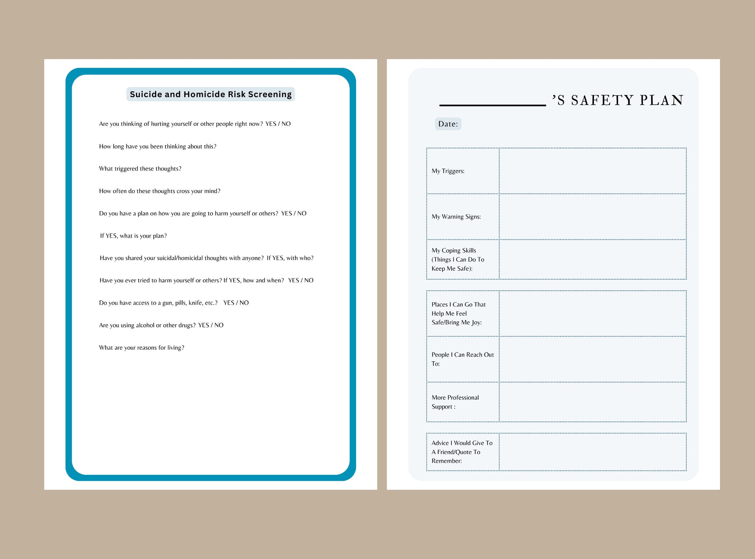 Safety Plan, Safety Plan Worksheet, Crisis Safety Plan Template ...