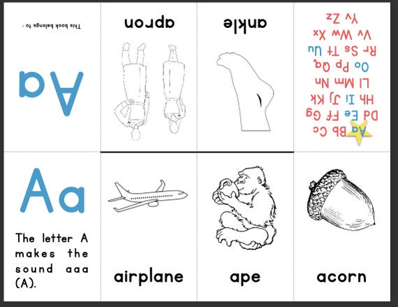 Long a sound mini book | Etsy
