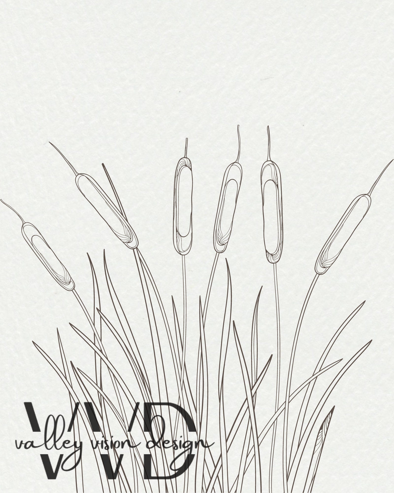 Cattails Neutral Colors Set of 3 Prints 3 Sizes Included Digital ...