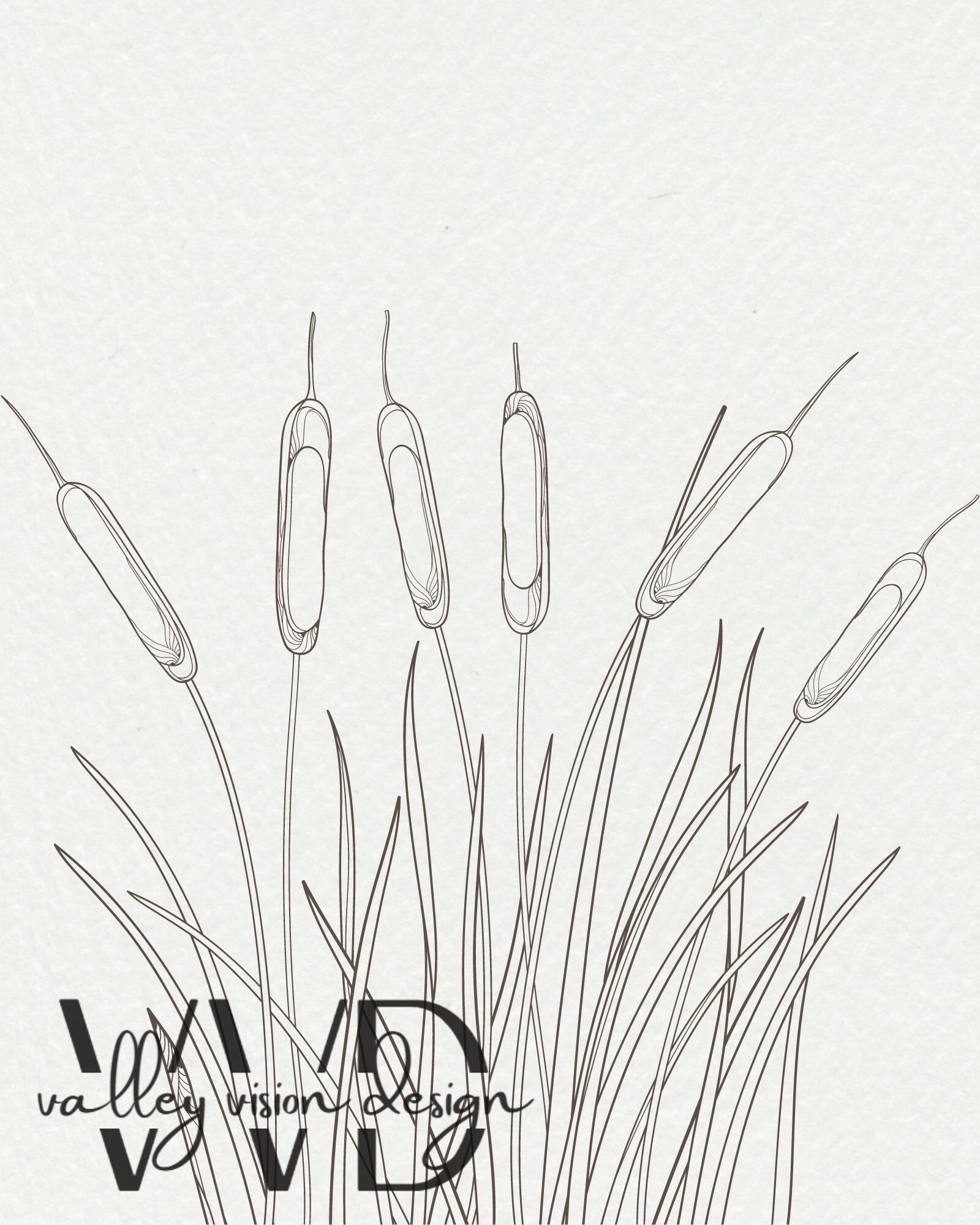 Cattails Neutral Colors Set of 3 Prints 3 Sizes Included Digital ...