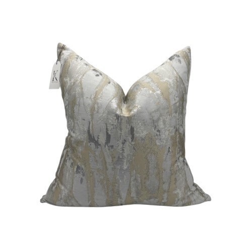 Luxury Chevron Gold Silver and Gray Metallic Pillow Cover - Etsy