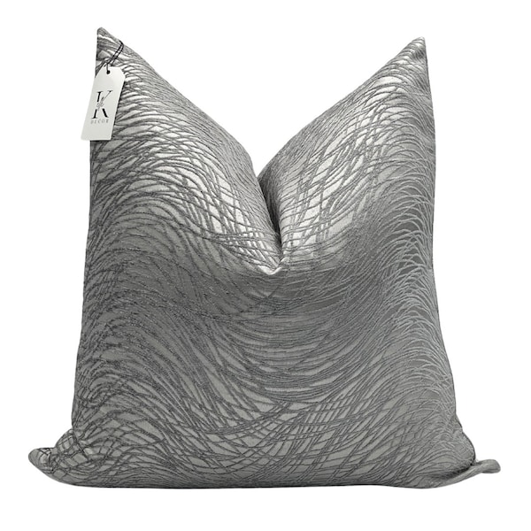 Silver Throw Pillow - Etsy