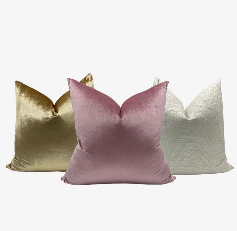 Pink Velvet Pillow Cover | Solid Pink Decorative Pillow | Velvet Throw ...
