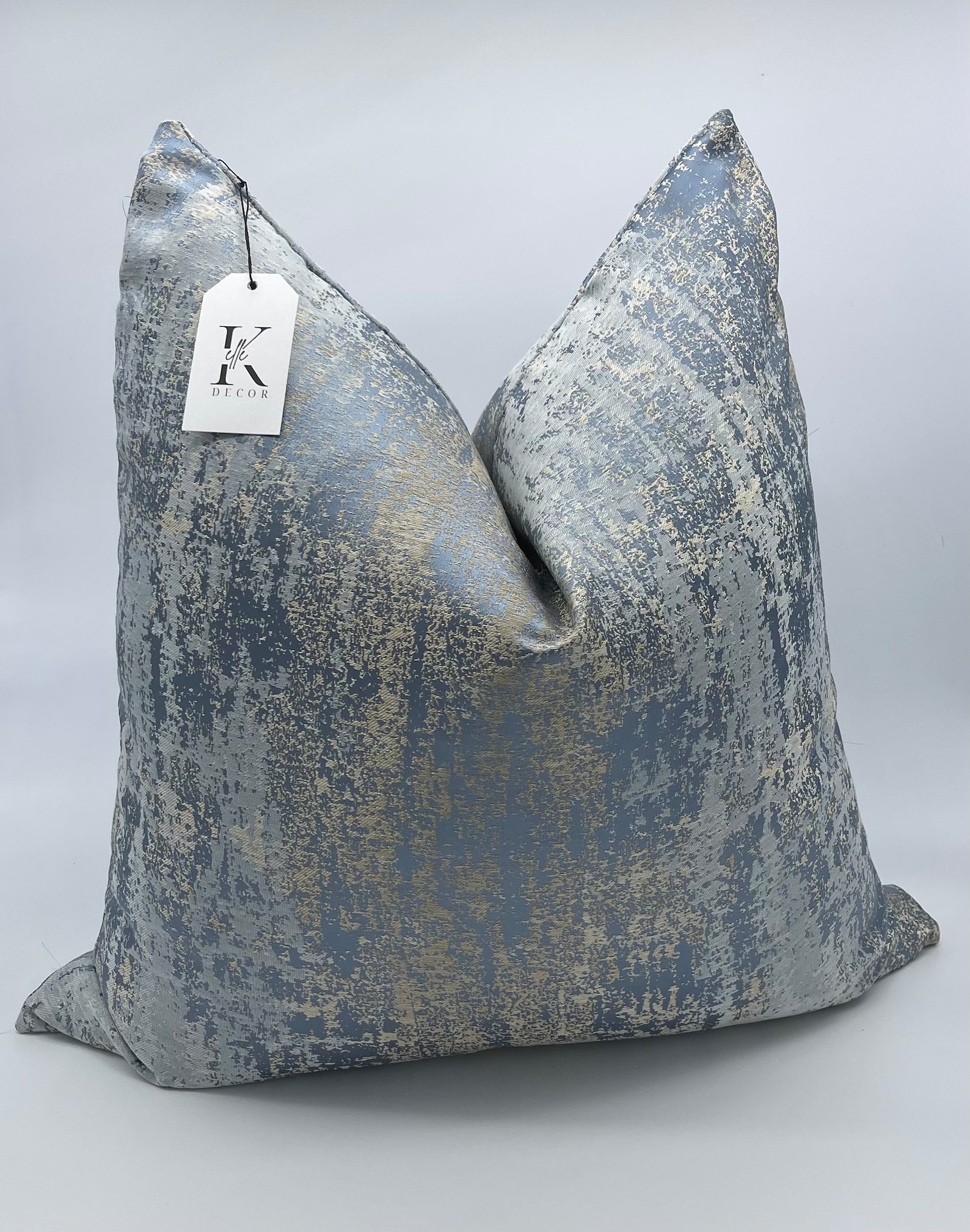 Gold and Blue Abstract Pillow / Decorative Throw Pillow // Cushion ...