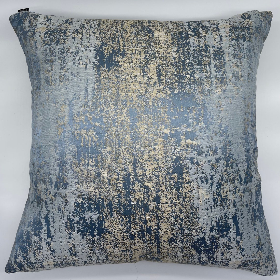Gold and Blue Abstract Pillow / Decorative Throw Pillow // Cushion ...