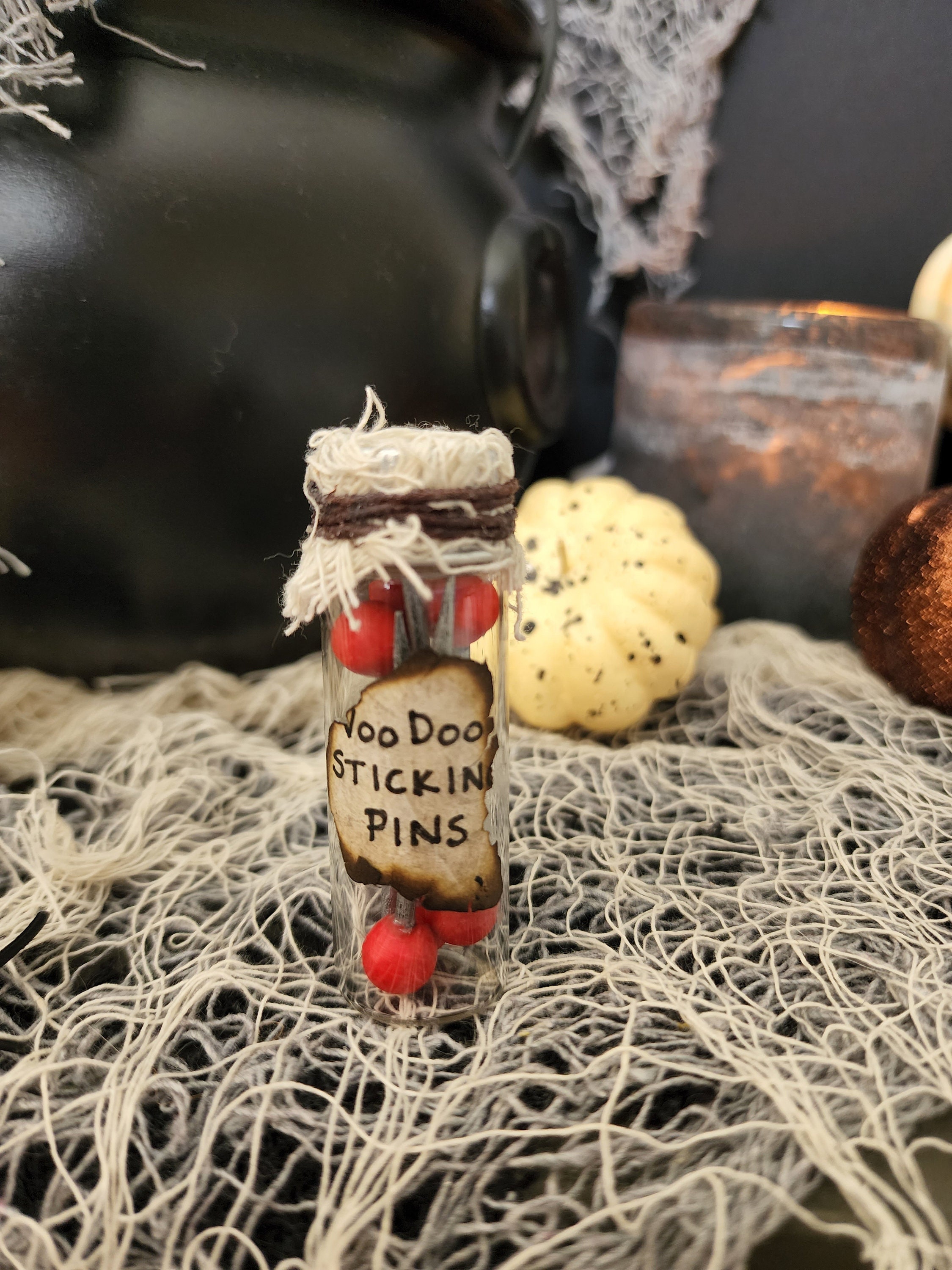 Voodoo Doll Pins Halloween Potion Bottle, Apothecary Jar, Magic Potion ...